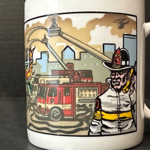 WONDERMUGS VTG Fire Dept, Fireman Fire Battle, Heat Color Changing Mug ...