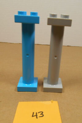 Duplo Lego 2 x 2 5" Blue and Gray Column Support O43 | eBay
