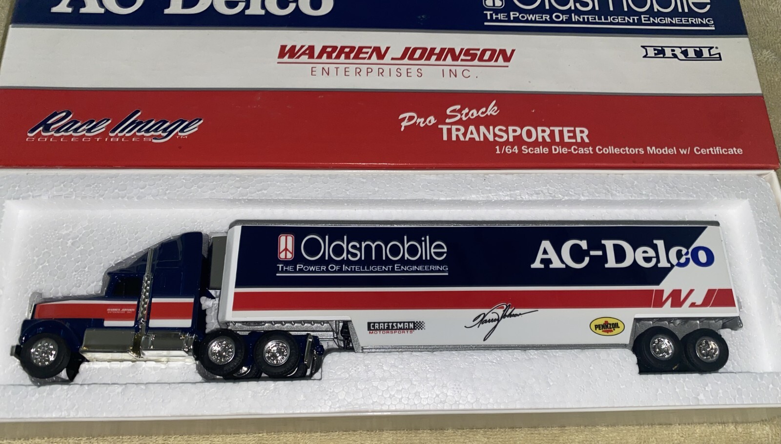 Warren Jonson's AC-Delco Pro Stock Oldsmobile Transporter 1/64 Die Cast ...