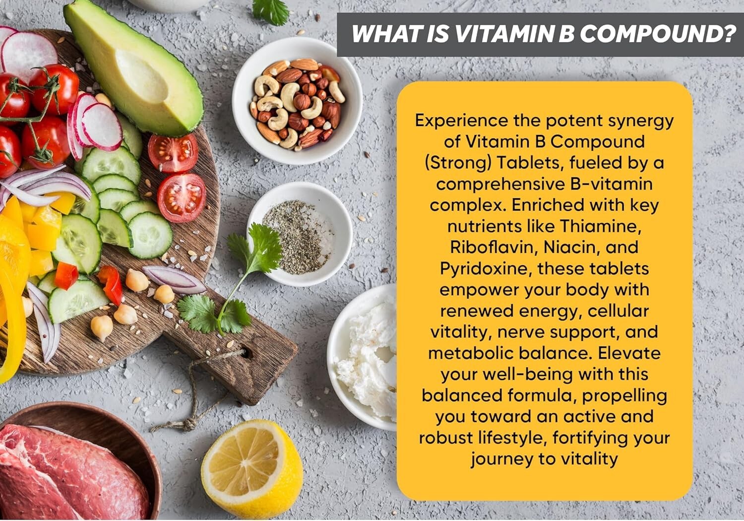 Vitamin B Compound Strong 28 Tablets Pack Dietary Supplement VitaminB1 ...