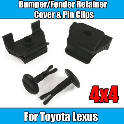 4x (4x4) Clips For Toyota Lexus Bumper / Fender Cover & Pin Clips Black ...