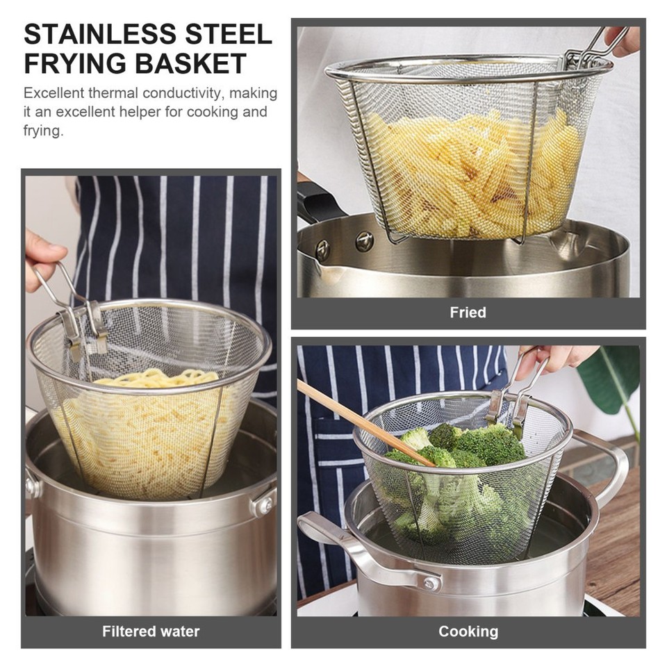 Frying Basket Strainer Wire for Deep Home Cooking Pot Fryer Chicken ...