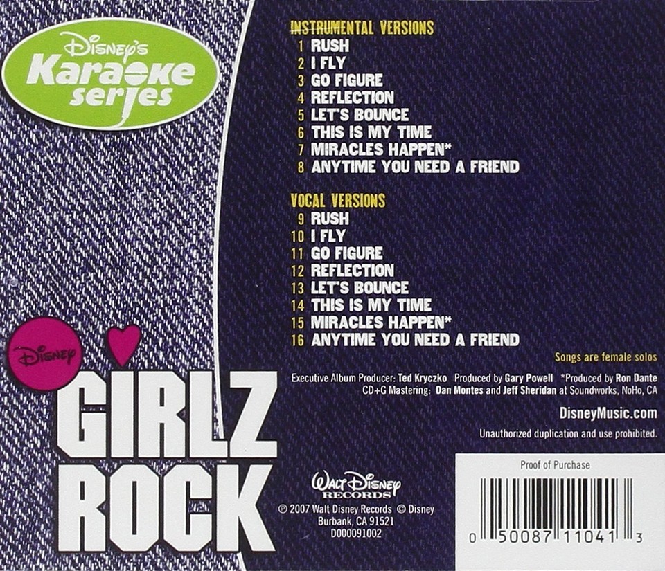 Disney Girlz Rock [CD+G, 050087110413] Disney's Karaoke Series | eBay