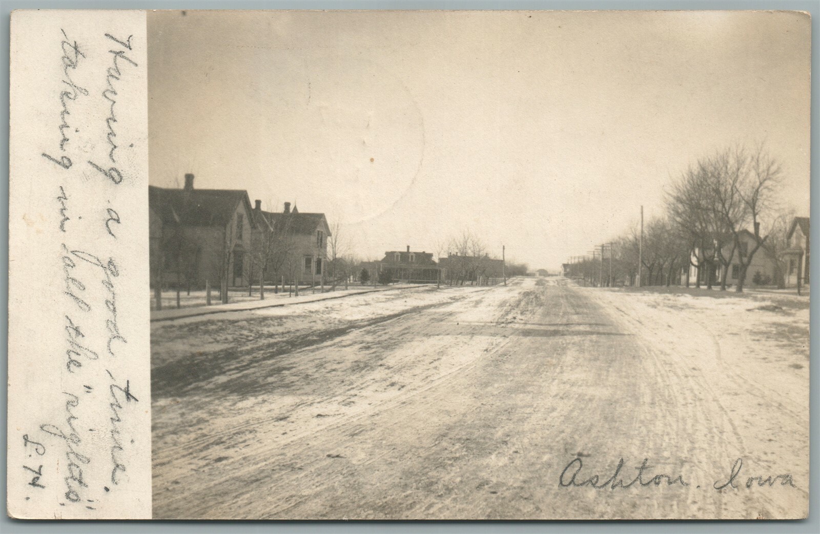 ASHTON IA STREET SCENE ANTIQUE REAL PHOTO POSTCARD RPPC | eBay