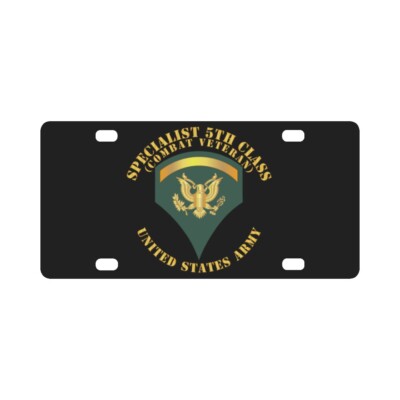 License Plate - Army - Specialist 5th Class - SP5 - Combat Veteran - V1 ...