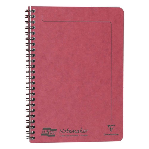 Clairefontaine Europa A5 Notemaker Ruled Notebook 120 Pages Micro Red ...