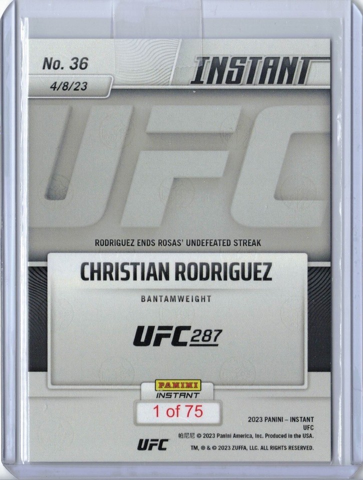 2023 Panini Instant UFC #36 Christian Rodriguez Rookie Card RC - Only ...