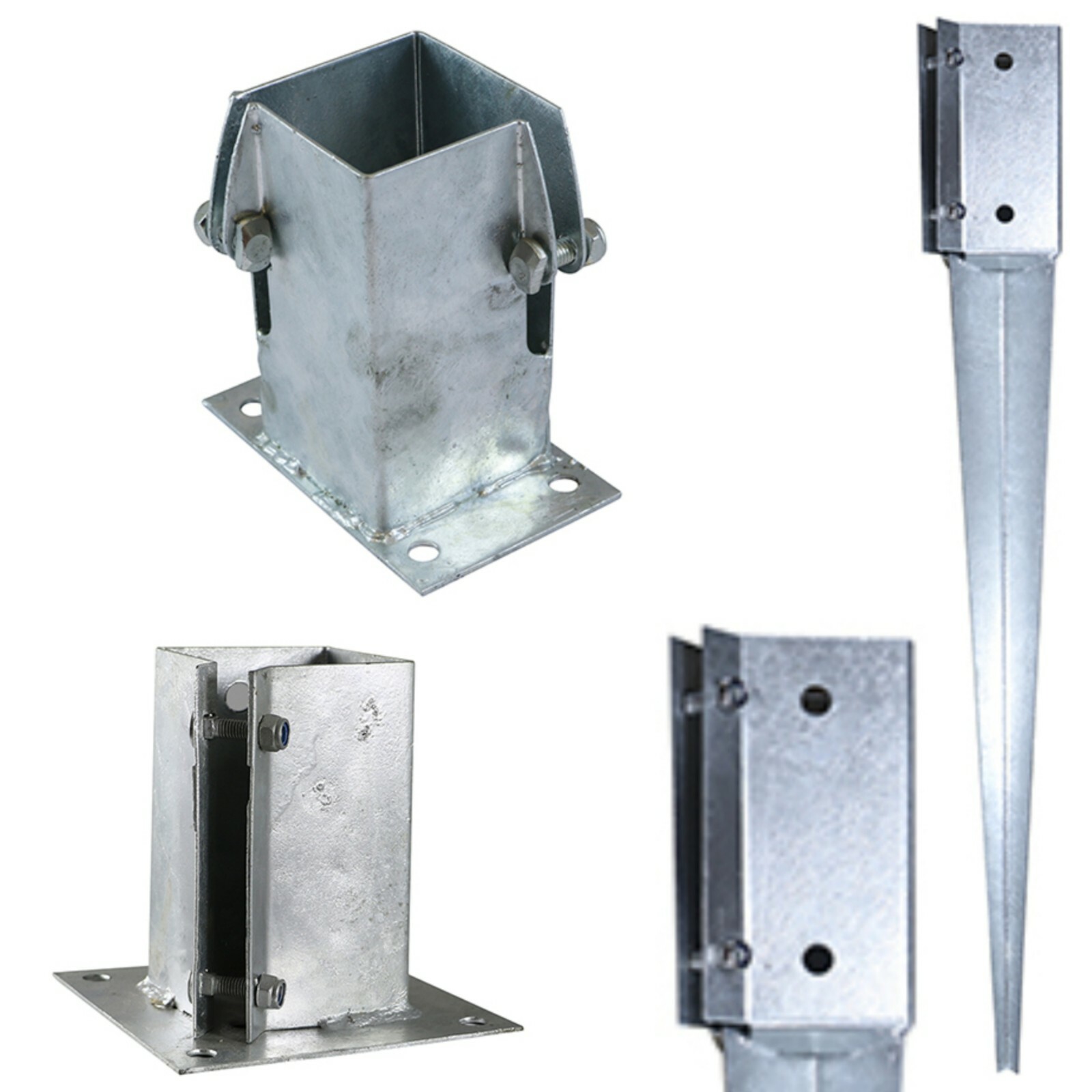 Fence Post Spike Shoe Brackets Bolt Down 50mm 75mm 100mm DECKING Post ...