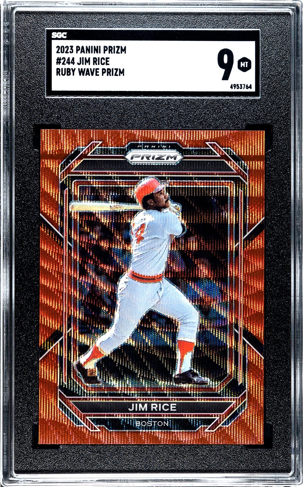 2023 Panini Prizm #244 Jim Rice RUBY WAVE PRIZM SGC 9 MINT | eBay