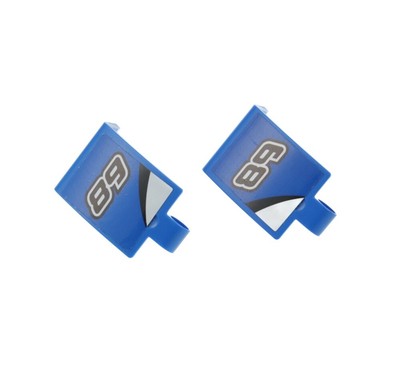 2X Lego Technic Wheel Arch Panels 3X5X3 Blue Curved Stickers Right Left ...