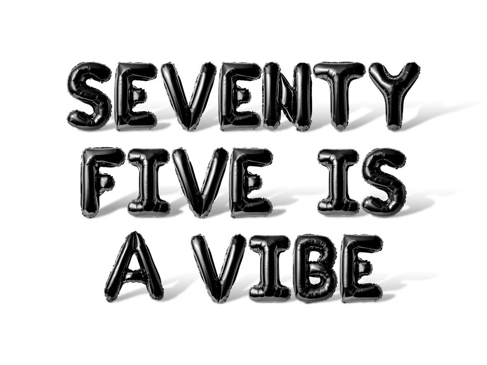SEVENTY FIVE IS A VIBE Letter Balloon Banner - 75th Birthday Party ...
