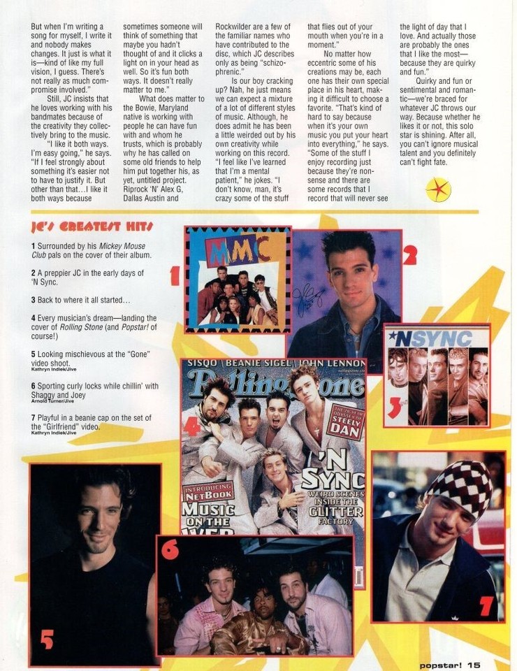 Justin Timberlake Shamrocks shirt pinup JC Chasez MMC 'N Sync photos ...