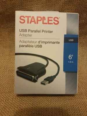 Staples 6' USB Parallel Printer Adapter Cable - Black | eBay