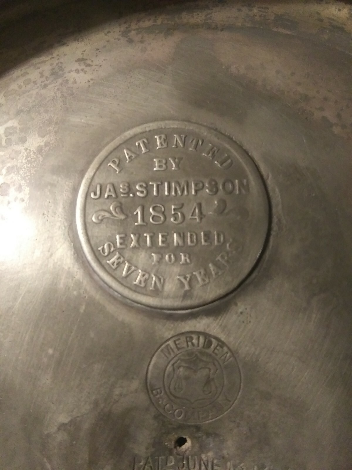 JAS. STIMPSON Silver Plated Ice Water Pitcher Ceramic Liner 1854 ...