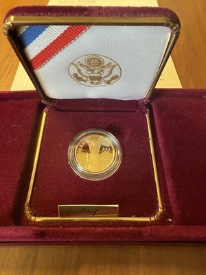 1996 Atlanta Olympic Games Cauldron Commemorative Gold Proof $5 Coin ...