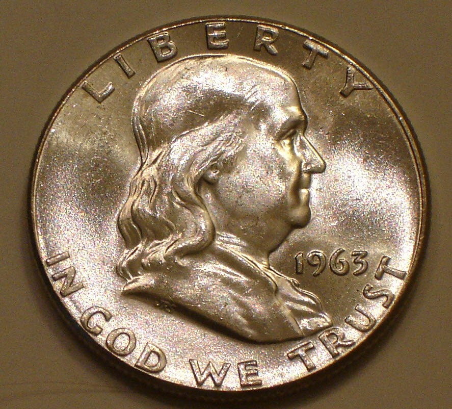 1956-P & 1963-P Franklin Half Dollars sparkling Choice BU from Original ...