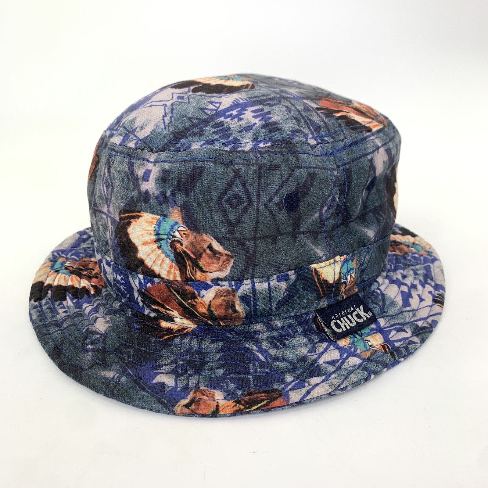 Original Chuck Bucket Hat Cat as Indian Fits Like A Medium Colorful | eBay