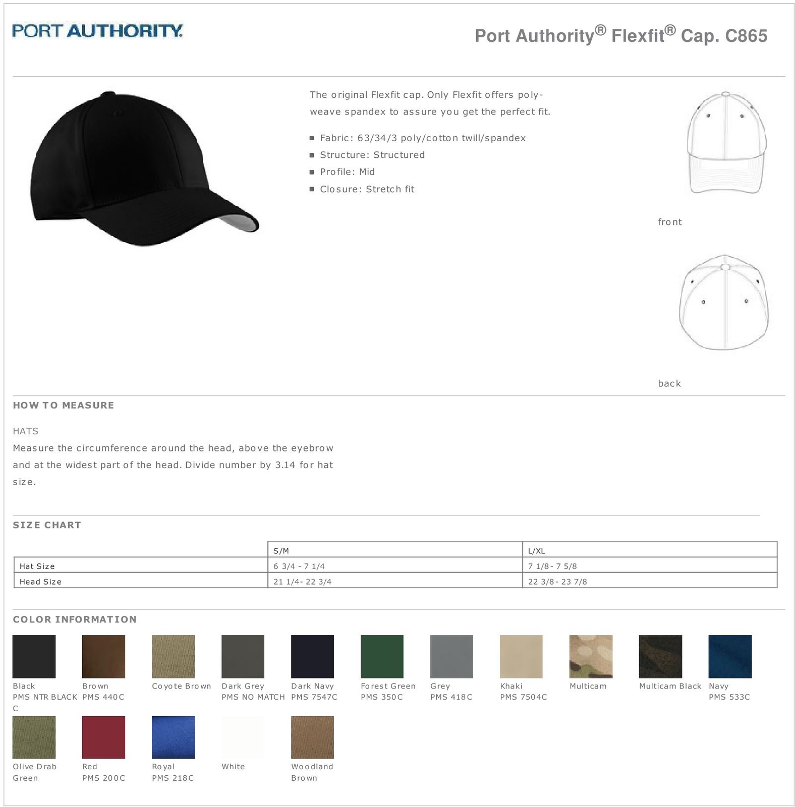 Port Authority Flexfit Cap C865 | eBay