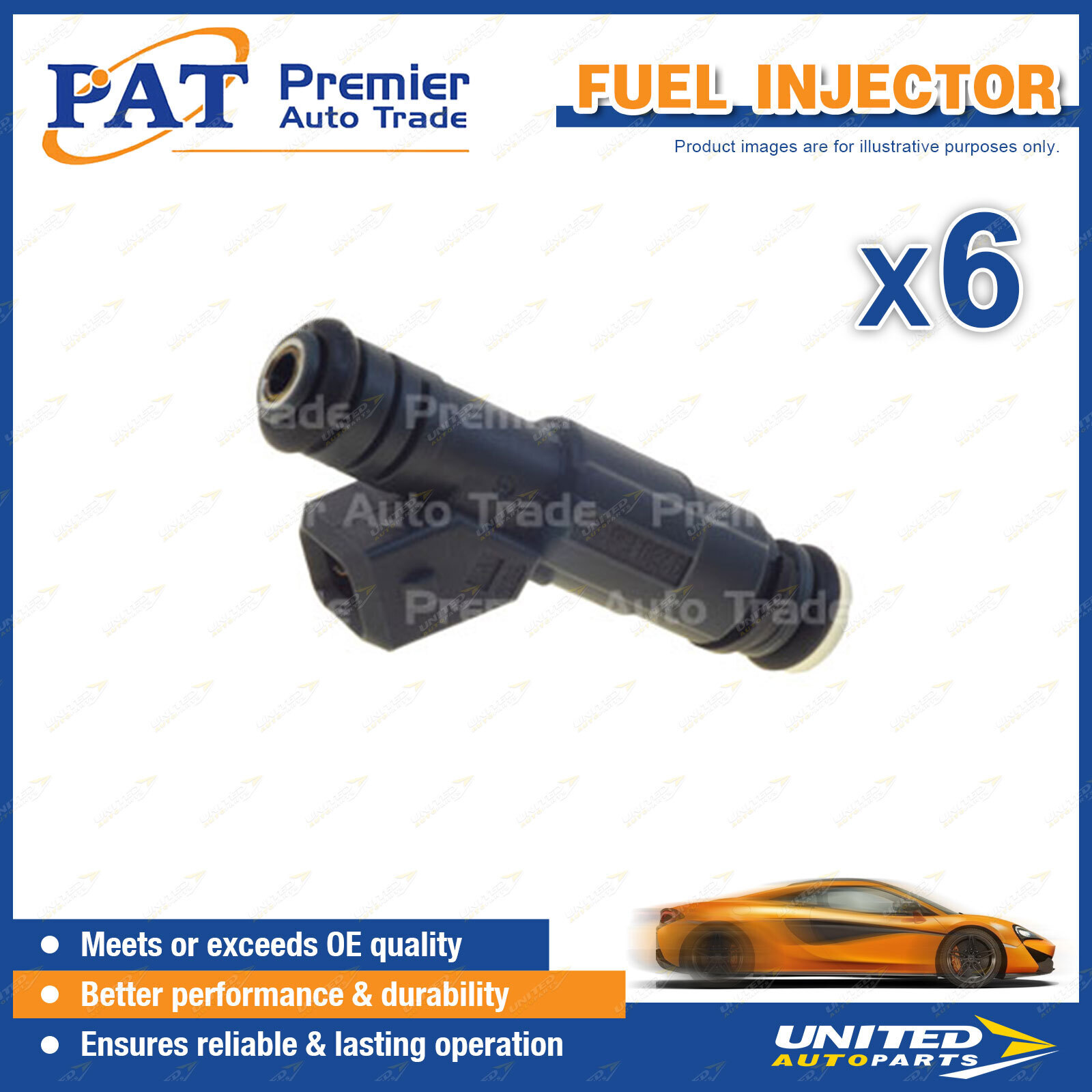 6 x PAT Fuel Injectors for BMW 535i E34 730i 730iL E32 3.0L 3.5L M30 ...