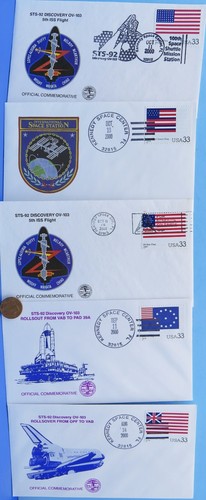 NASA Envelope POSTAL COVER Lot of 5 vtg STS-92 Space Shuttle DISCOVERY ...