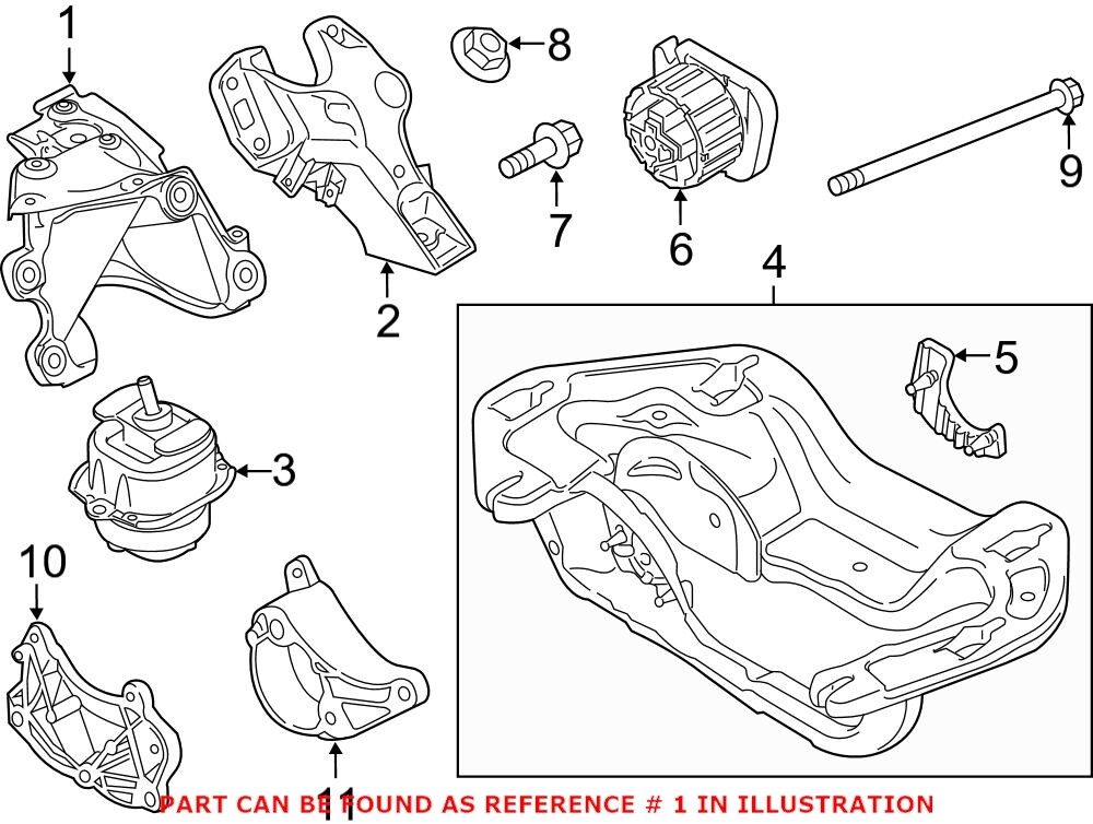 Genuine OEM Passenger Right Engine Mount Bracket For BMW 22116882034 | eBay