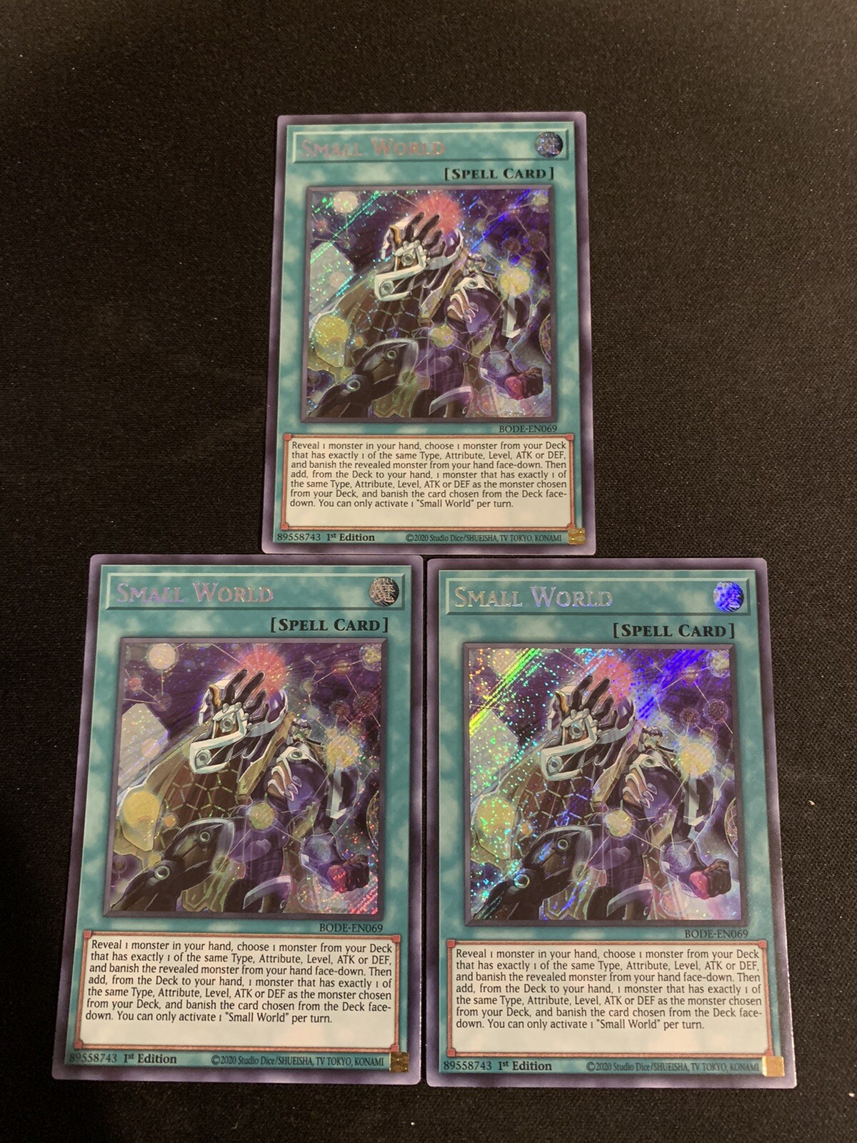 Yugioh 3x Small World BODE-EN069 1st Edition Secret Rare Mint! | eBay