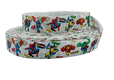 Marvel Heroes grosgrain ribbon 16mm & 22mm wide Cartoon Hairbows Cute ...