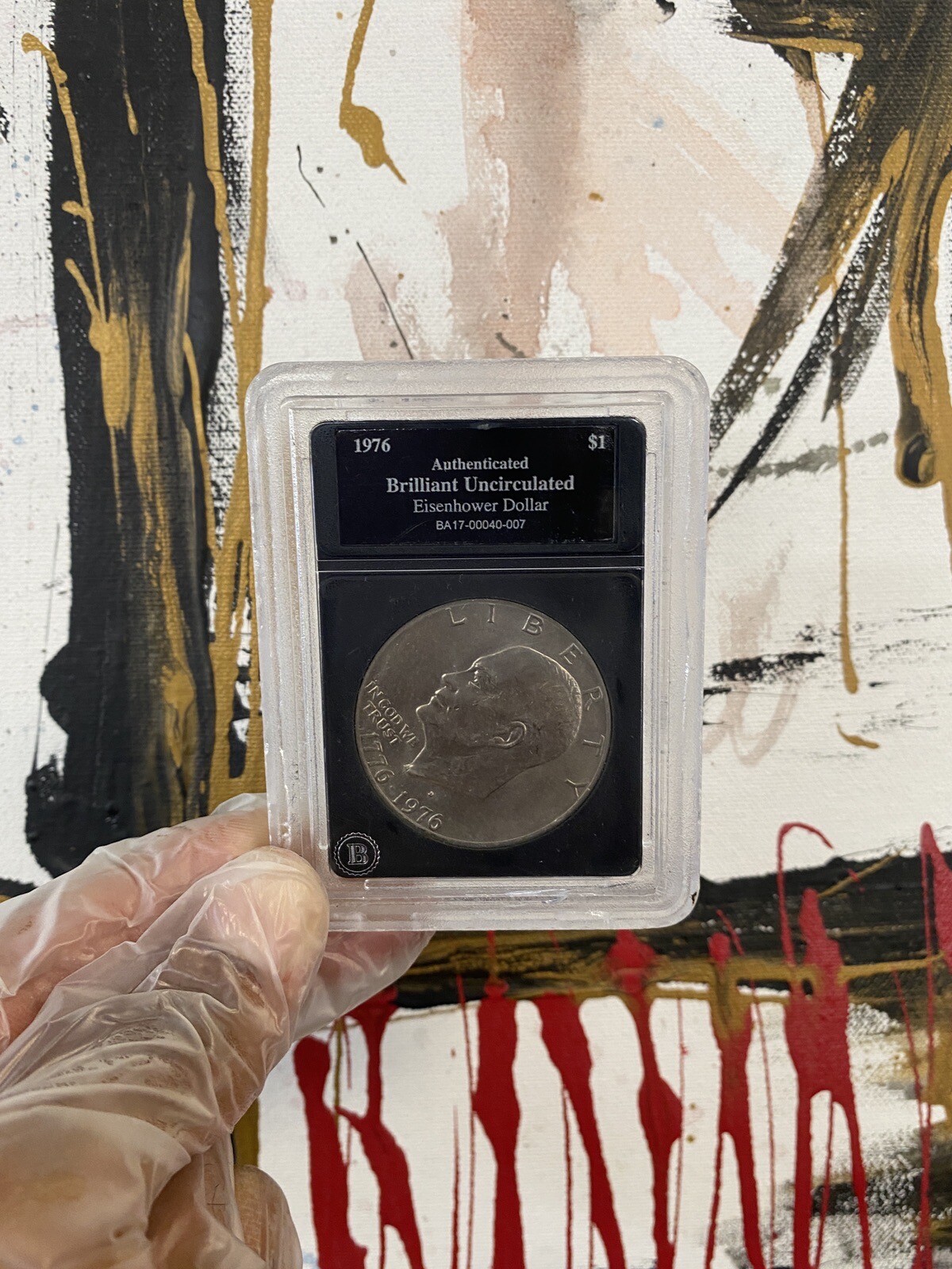 1976 Authenticated Brilliant Uncirculated Eisenhower Dollar Coin BA17 ...