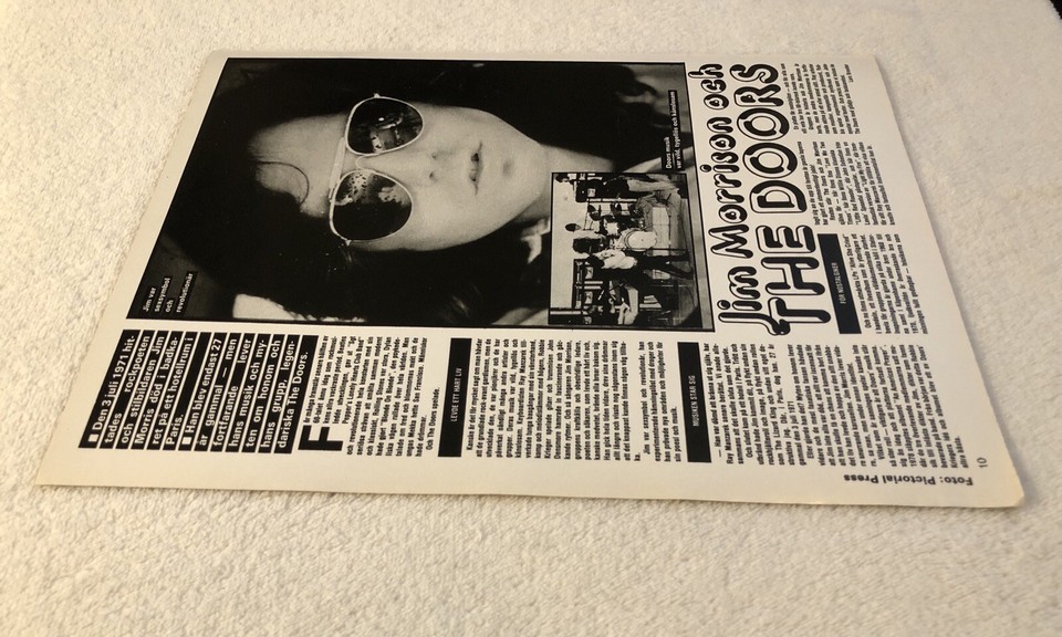 JIM MORRISON THE DOORS 1984 Clipping Poster Swedish magazine Okej ...