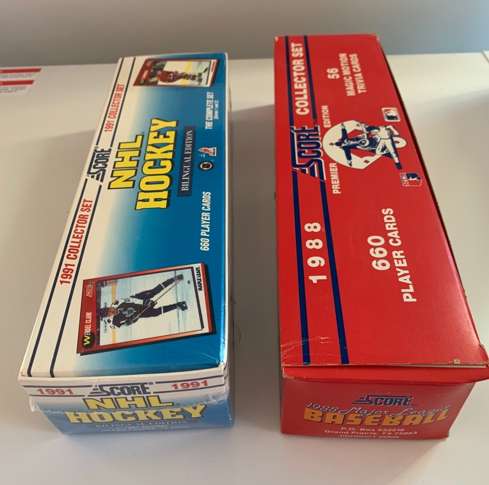 One 1988 Score Baseball & One 1991 Score Hockey Factory Sets | eBay