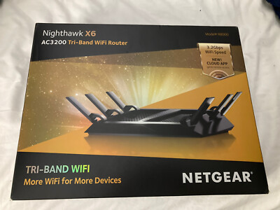 NETGEAR NIGHTHAWK X6 AC3200 TRI-BAND WIFI ROUTER R8000-100NAS Nice ...