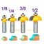4pc 1/2" Shank Radius 1/2",3/8",1/4",1/8" Cove Convex Router Bit Set ...