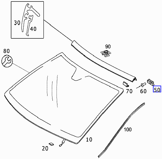 MERCEDES Window Moulding Trim Clip Clamp Bracket A1249889878 for sale ...