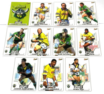 2001 SELECT NRL IMPACT TRADING CARD BASE CARD FULL TEAM SET CANBERRA ...