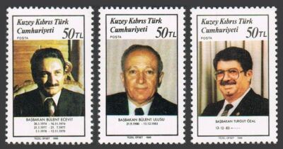 Turkish Cyprus 227-229,MNH.Michel 228-230. Turkish Prime Ministers,1988 ...