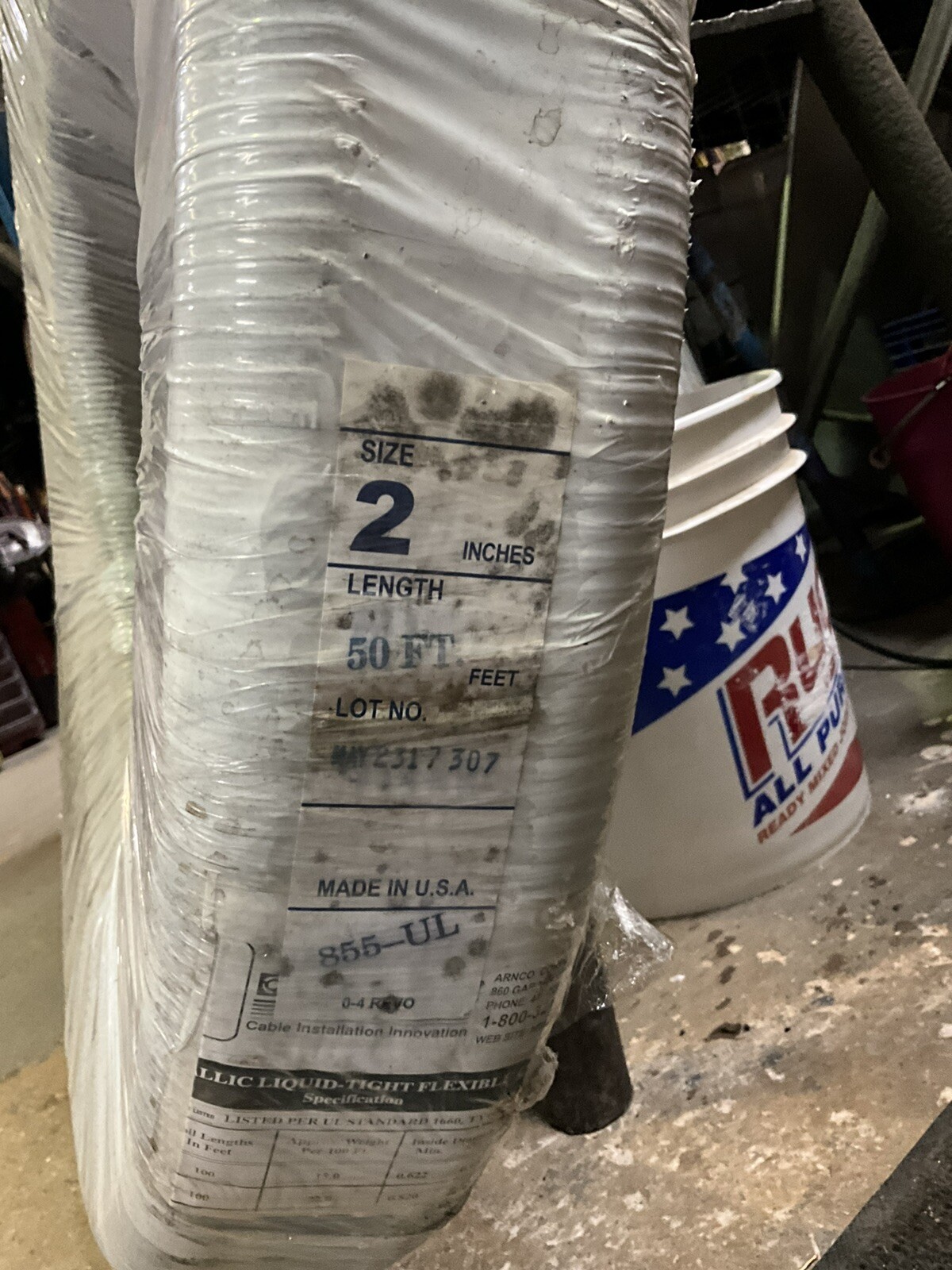 2” x 50’ NON-METALLIC LIQUID-TIGHT FLEXIBLE CONDUIT/ CARFLEX. USA MADE ...