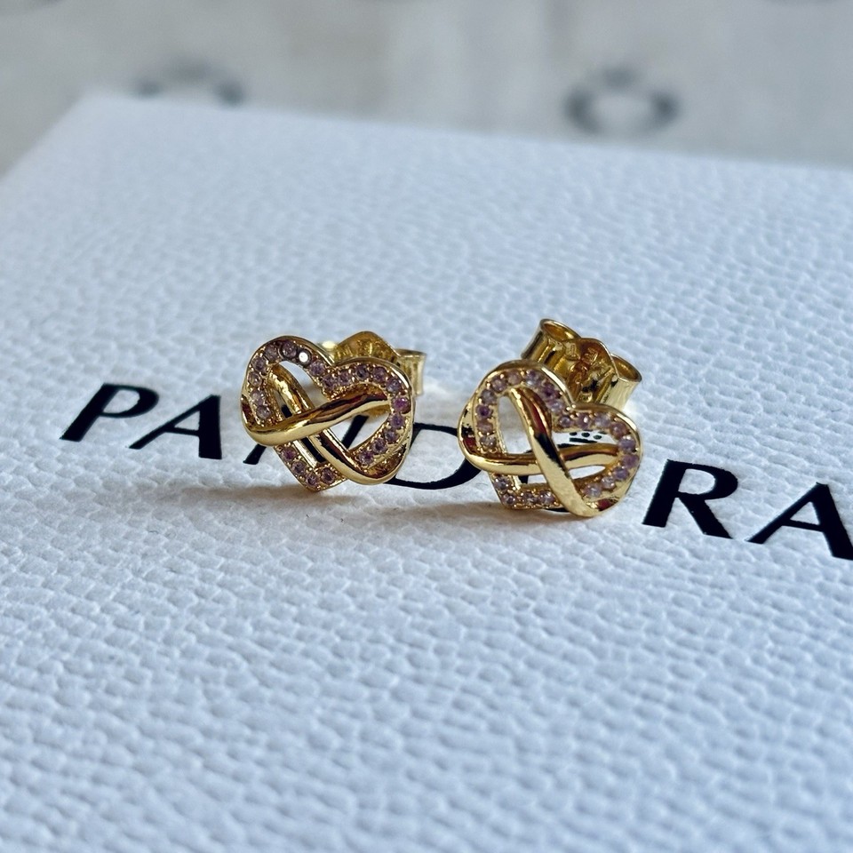 NEW Pandora MET ALE - Pandora Shine Heart Infinity CZ Stud Earrings ...