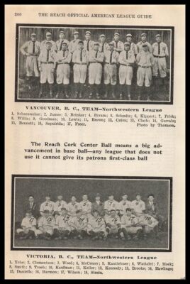 1912 Vancouver & Victoria B.C. Baseball Team Photos Northwestern League ...