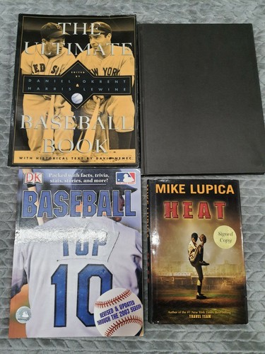 Lot of 4 Baseball Books: Mike Lupica Signed Autographed Heat Little ...