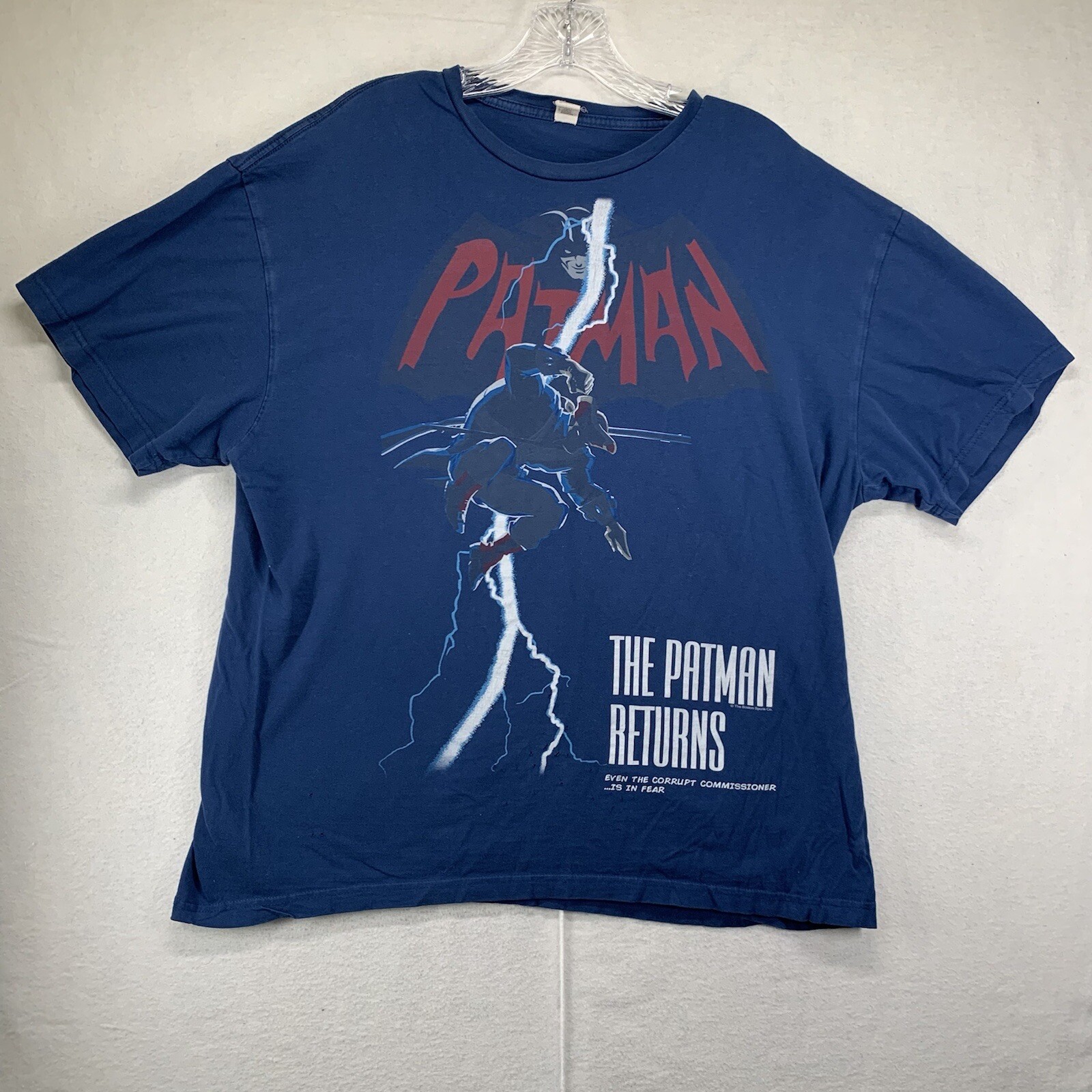 New England Patriots Batman Parody T Shirt PATMAN Mens Sz XL Blue NFL ...