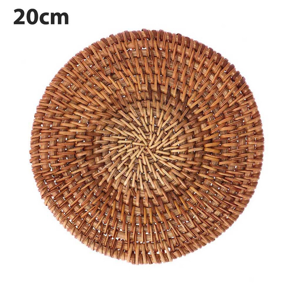 New Kitchen Handmade Insulation Table Padding Cup Mats Rattan Coasters ...
