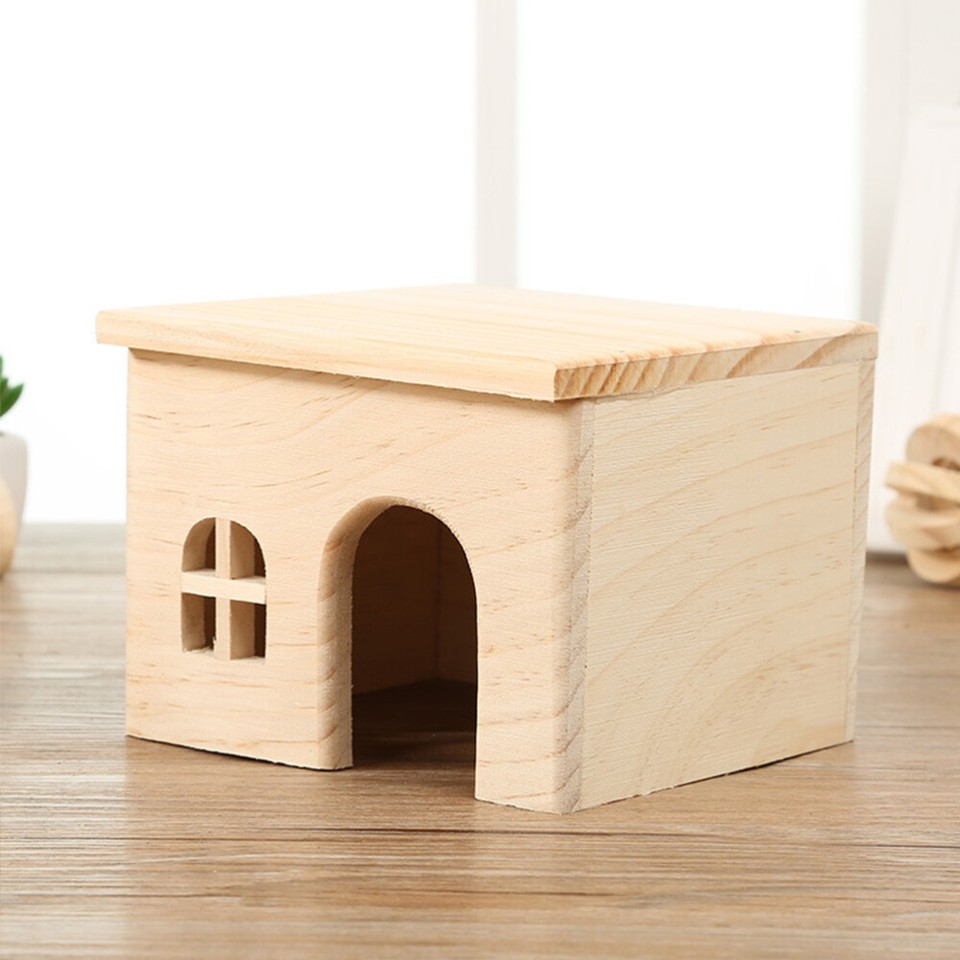 Hamster Hut Hamster Hideout Wooden Pet Mice Hut Craft Wooden House | eBay