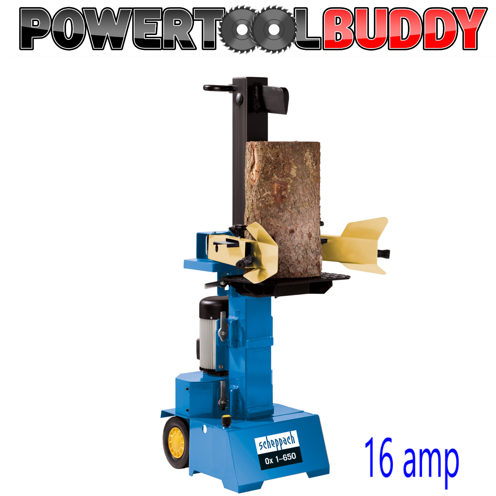 SCHEPPACH OX 1-650 VERTICAL ELECTRIC HYDRAULIC LOG SPLITTER C/W X WEDGE ...