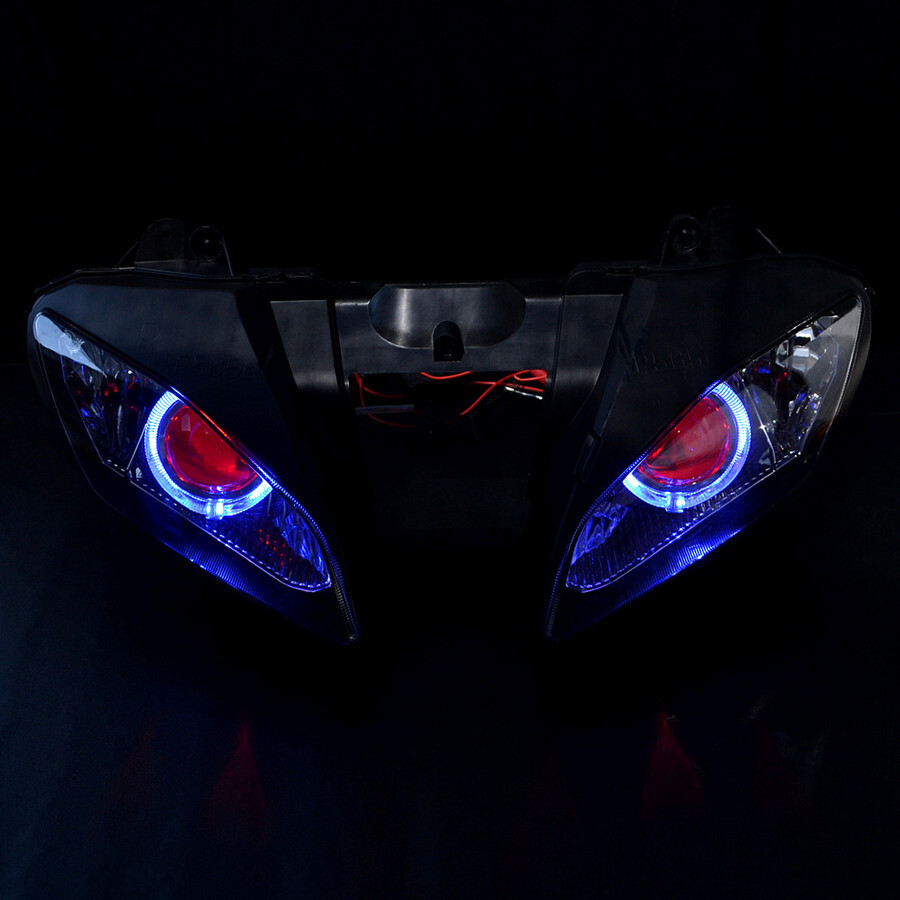 Red Demon Eyes Blue Angel Eyes Headlight Assembly For Yamaha YZF R6 ...