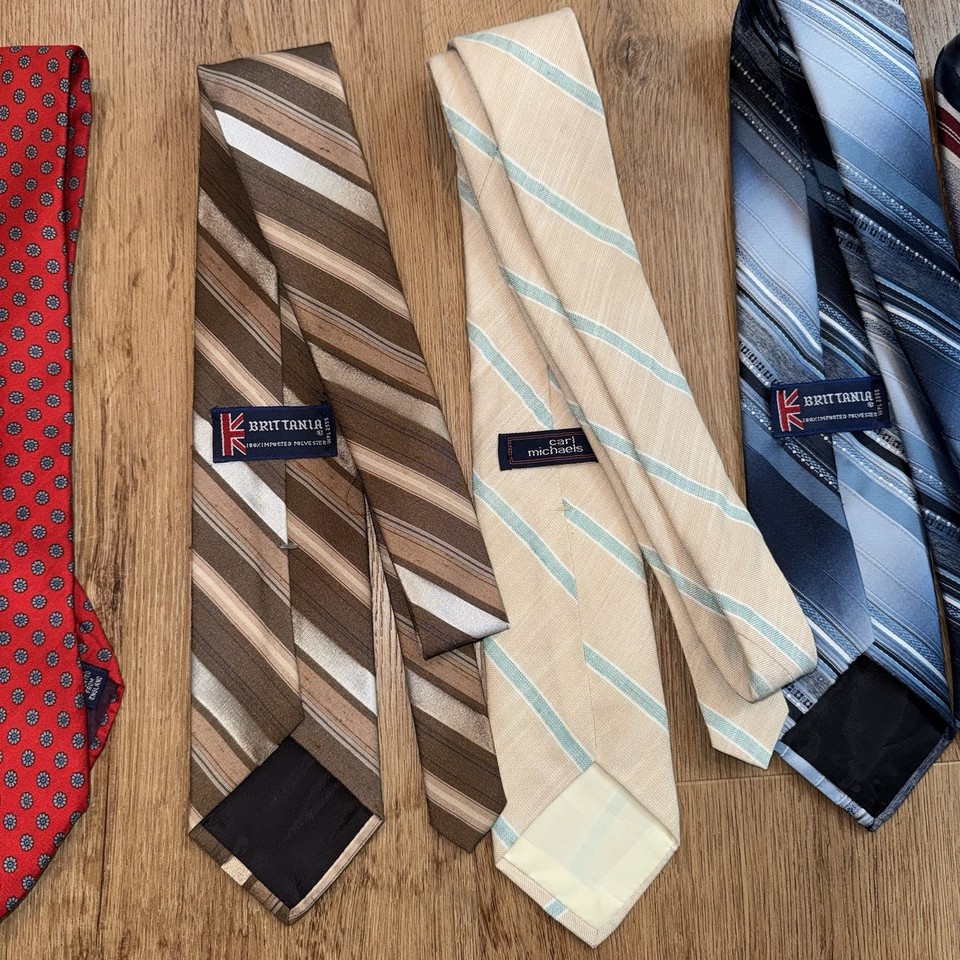 Mens Necktie Lot Tie Vintage 70s 80s Vtg Nordstrom Brittania Carl ...