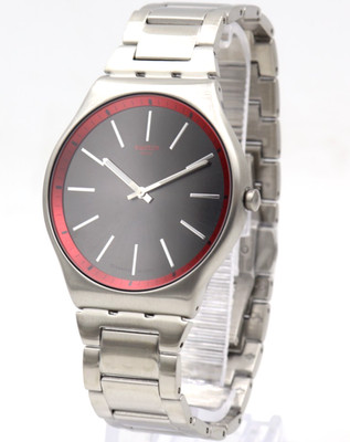 Swiss Swatch Skin Ultra Thin RED GRAPHITE Men Steel Watch 42mm ...
