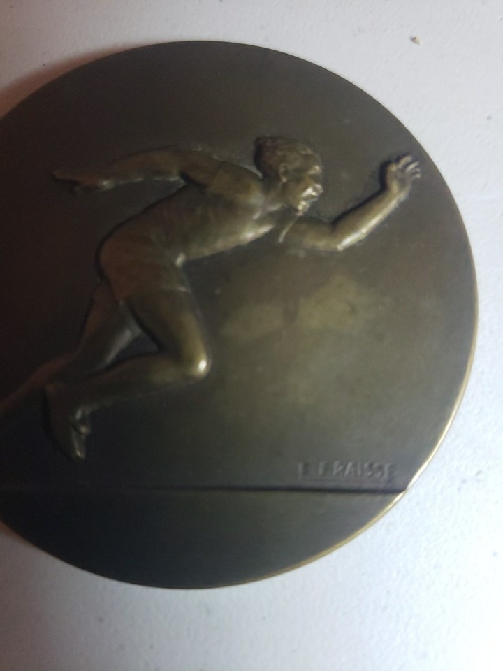 Antique French Art Deco Sprinter Award Medal Bronze by F. Fraisse & H ...