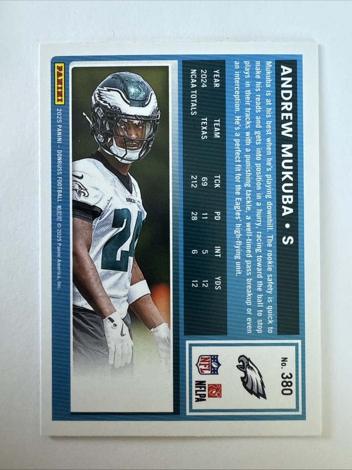 2025 Donruss Andrew Mukuba #380 Seahawks Rated Rookie RC | eBay