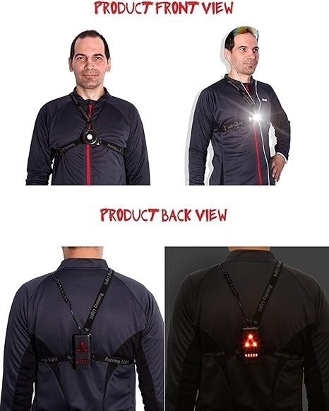 Running Light Lamp USB Rechargeable LED Body Torch Bright Waterproof ...