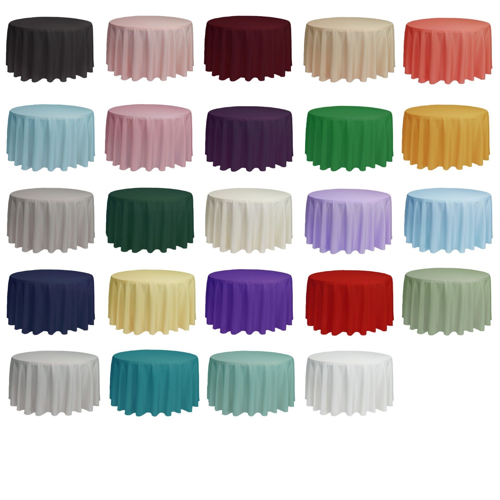 YCC Linens - 132 Inch Round Polyester Tablecloths for weddings and ...